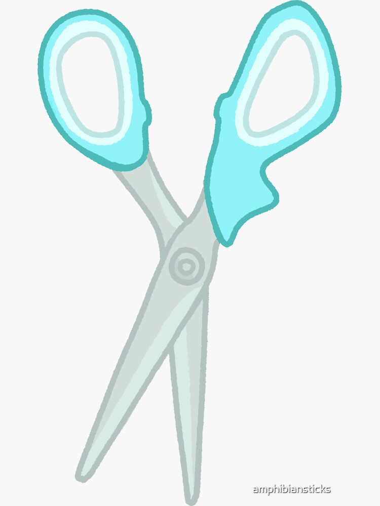"blu scissors" Sticker for Sale by amphibiansticks | Redbubble