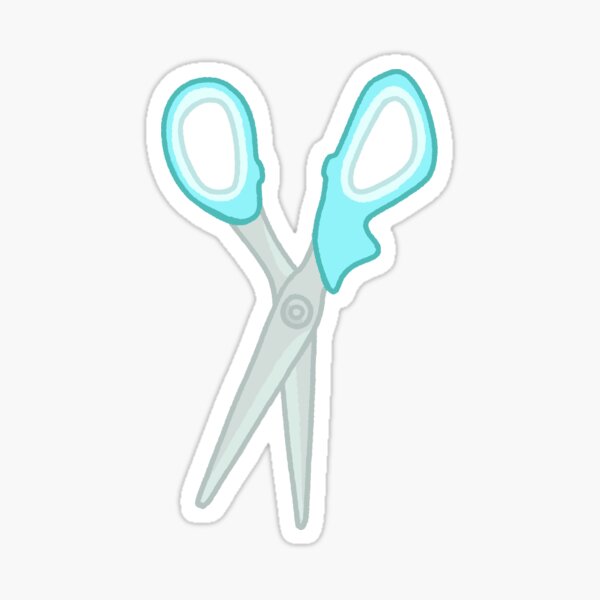 "blu scissors" Sticker for Sale by amphibiansticks | Redbubble