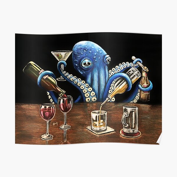 "OctoBar" Poster for Sale by GardenPartyArt | Redbubble