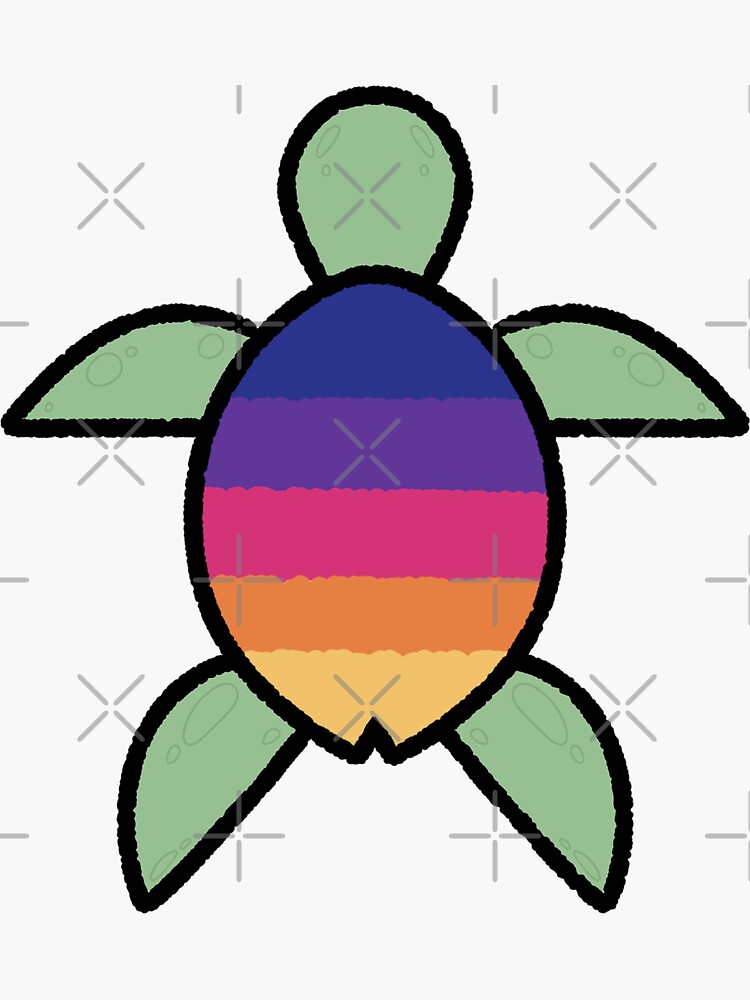 "Sunset Bisexual Turtle" Sticker for Sale by spadesir | Redbubble