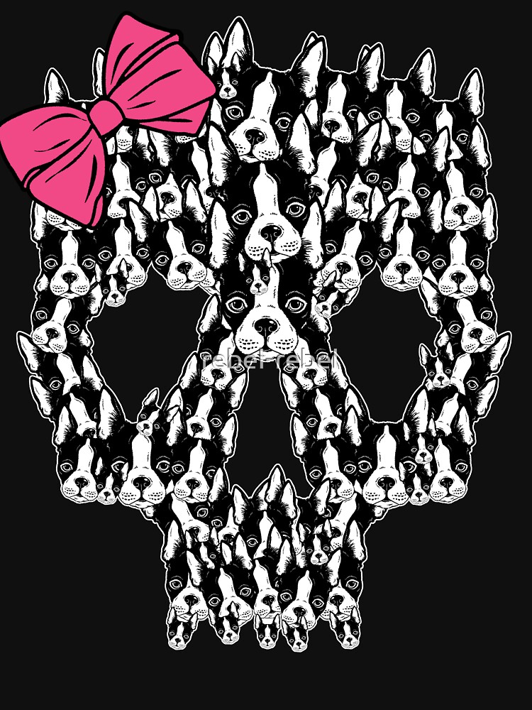 "Boston Terrier Sugar Skull" T-shirt for Sale by rebel-rebel ...