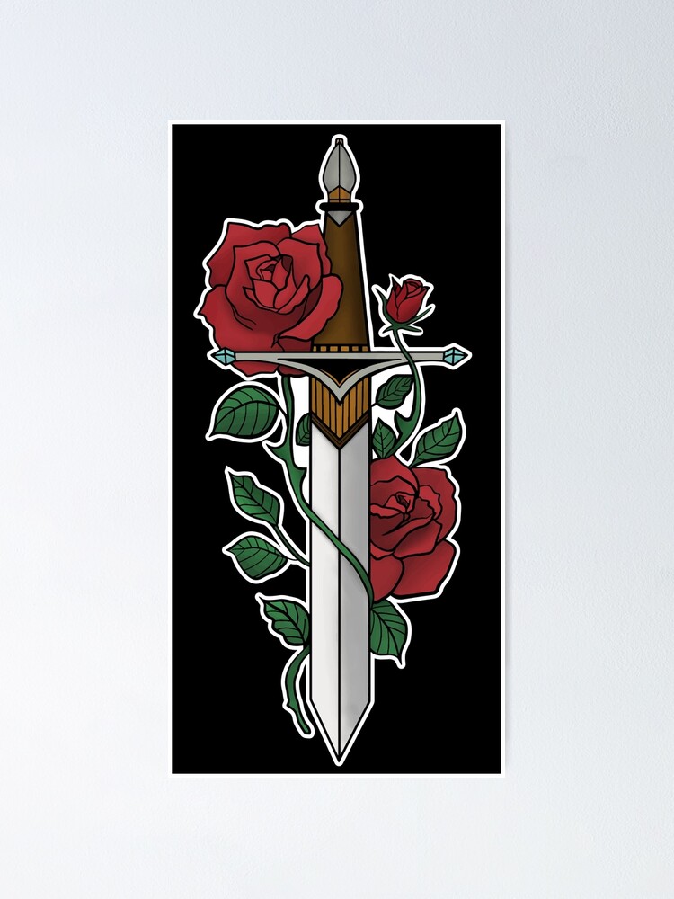 "Dagger Tangled with Roses" Poster for Sale by nicolealex- | Redbubble
