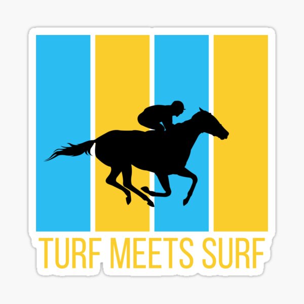 "Turf Meets Surf" Sticker for Sale by purplepeppers | Redbubble