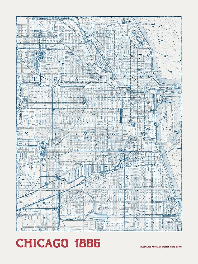 "Vintage map of Chicago 1886" Art Print for Sale by Vintagrafica ...