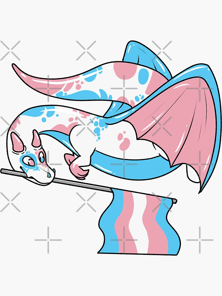 "Trans Dragon" Sticker for Sale by spadesir | Redbubble