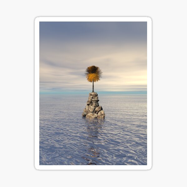 "Orange Tree At Sea" Sticker by perkinsdesigns | Redbubble