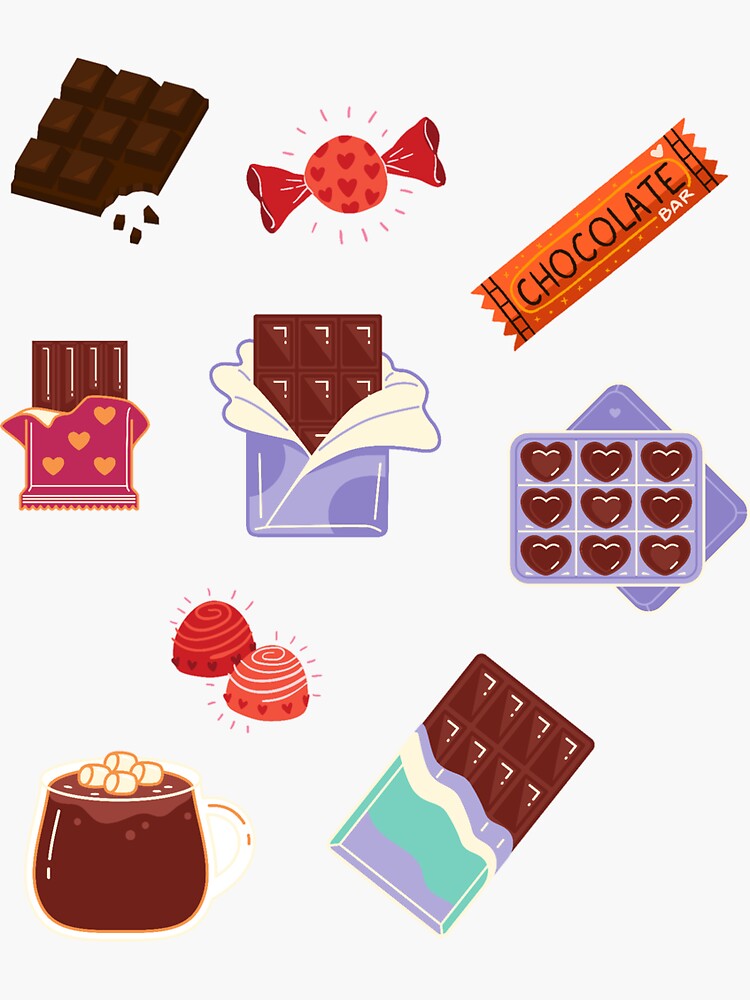 "Chocolate stickers pack" Sticker for Sale by ButterflyCrea | Redbubble