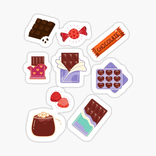 "Chocolate stickers pack" Sticker for Sale by ButterflyCrea | Redbubble