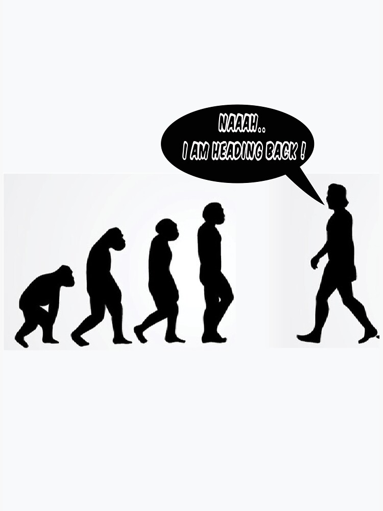 "funny human evolution t-hirt design " Sticker for Sale by Jugheadsway ...