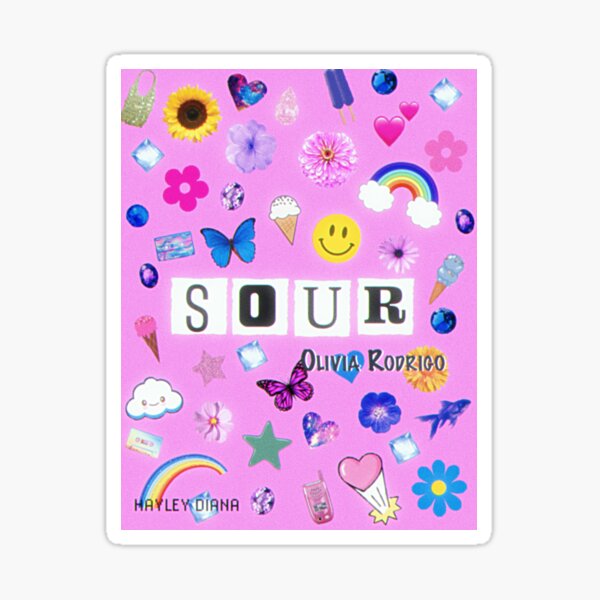 "Sour Album Cover Reimagined: Pink" Sticker for Sale by HayleyDianaCo ...