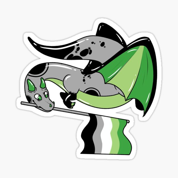 "Aromantic Dragon" Sticker for Sale by spadesir | Redbubble