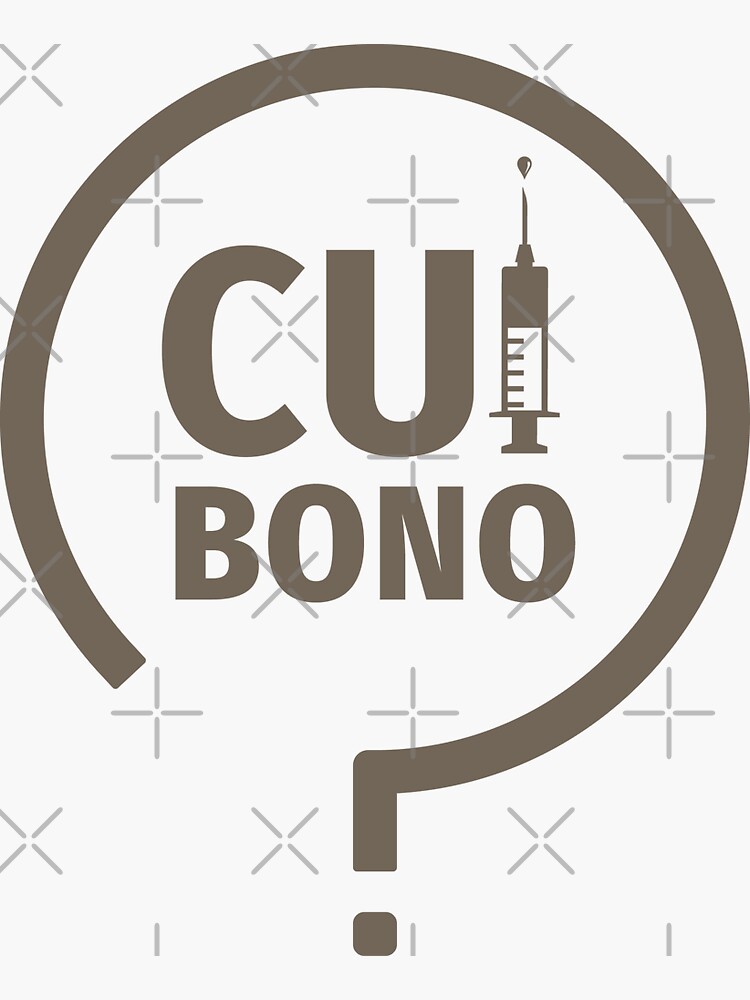 "cui bono or who will benefit" Sticker for Sale by Lenaries | Redbubble