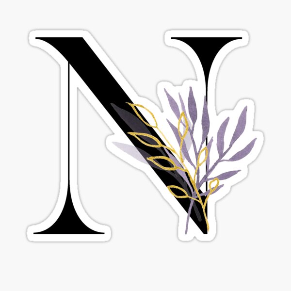 "Floral Alphabet Letter N" Sticker for Sale by Trinket-Tricks | Redbubble