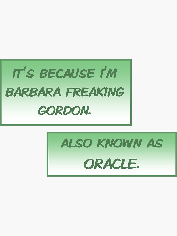 "oracle!!!" Sticker for Sale by gothammite | Redbubble