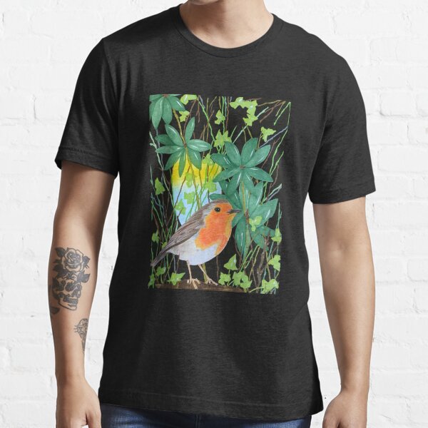 "Little Red Robin" T-shirt for Sale by ACanvasaDay | Redbubble | red ...