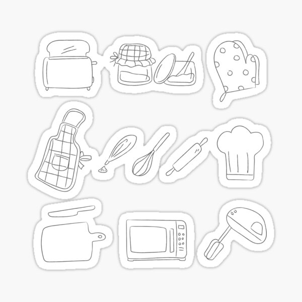 "Cute kitchen stickers " Sticker for Sale by Blackperle | Redbubble