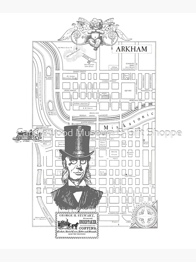 "Karte von Arkham Massachusettes H.P. Lovecraft Cthulhu" Poster von ...