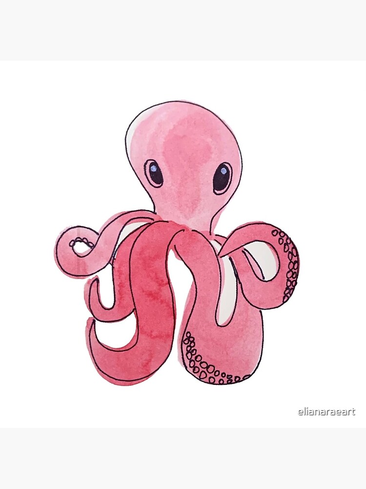 "Pink Octopus" Sticker for Sale by elianaraeart | Redbubble