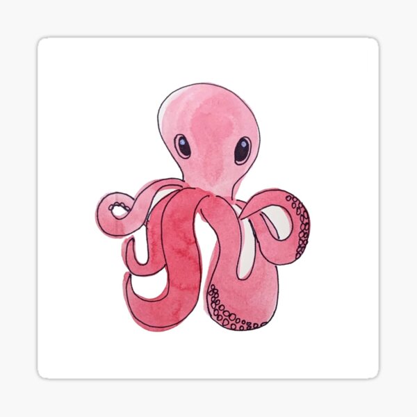 "Pink Octopus" Sticker for Sale by elianaraeart | Redbubble