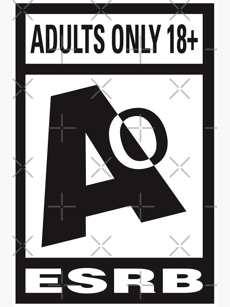 Adults Only Esrb Rating Sticker For Sale By Biochao Redbubble