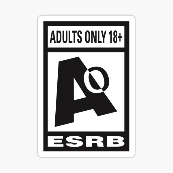 "Adults Only ESRB Rating" Sticker for Sale by Biochao | Redbubble