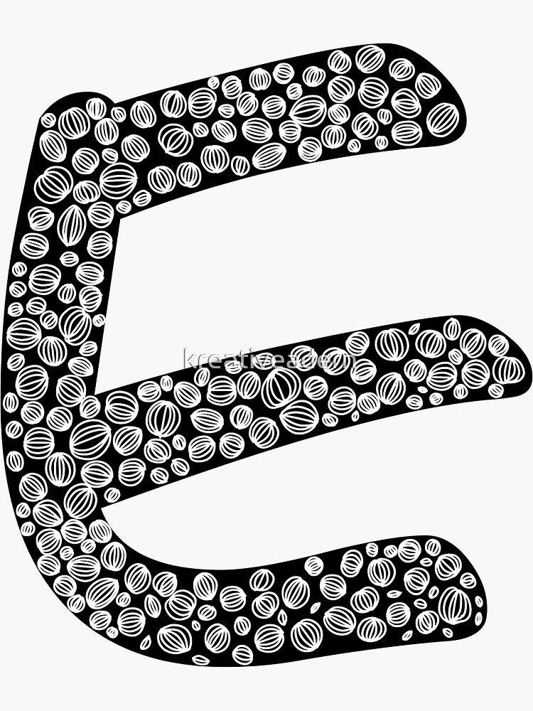 "E-letter in zentangle style" Sticker for Sale by kreativeadern | Redbubble