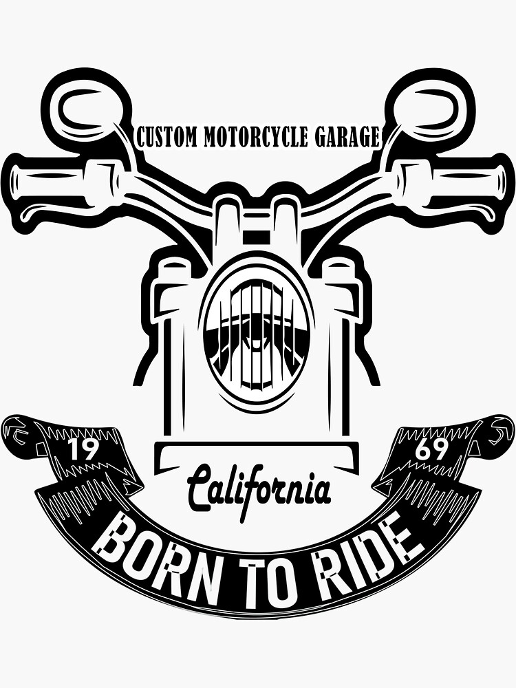"Custom Motorcycle Born To ride" Sticker for Sale by BLINER | Redbubble