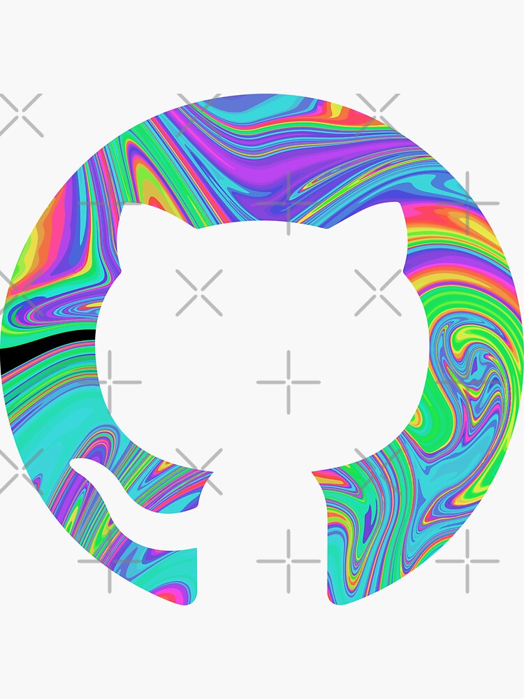 "Psychedelic Github" Sticker for Sale by designdroplet | Redbubble