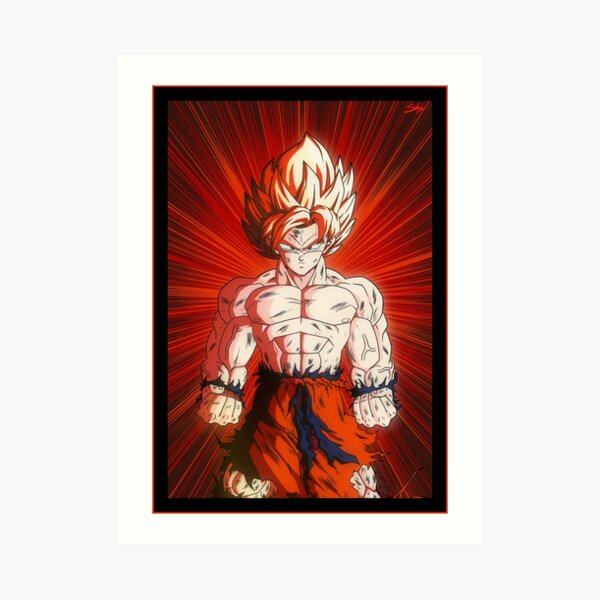 "SSJ Goku - Manga Lines - Fanart" Art Print for Sale by Skyyrocket ...