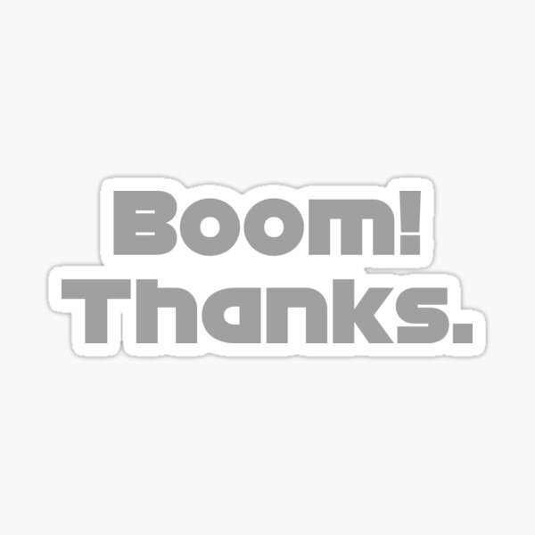 "BOOM! Thanks - BOT. Radio Voice Monza 2021 GP (White)" Sticker for ...