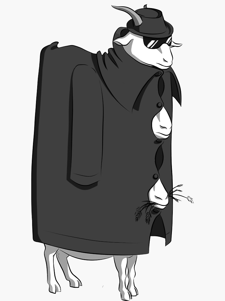 "Three Goats in a Trench Coat design" Sticker for Sale by AHalexish ...