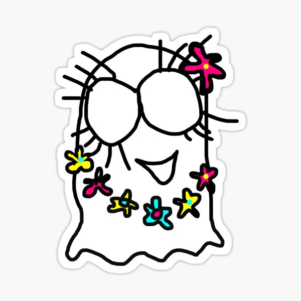 "Halloween ghost with aloha " Sticker for Sale by MacaMacaMaca | Redbubble