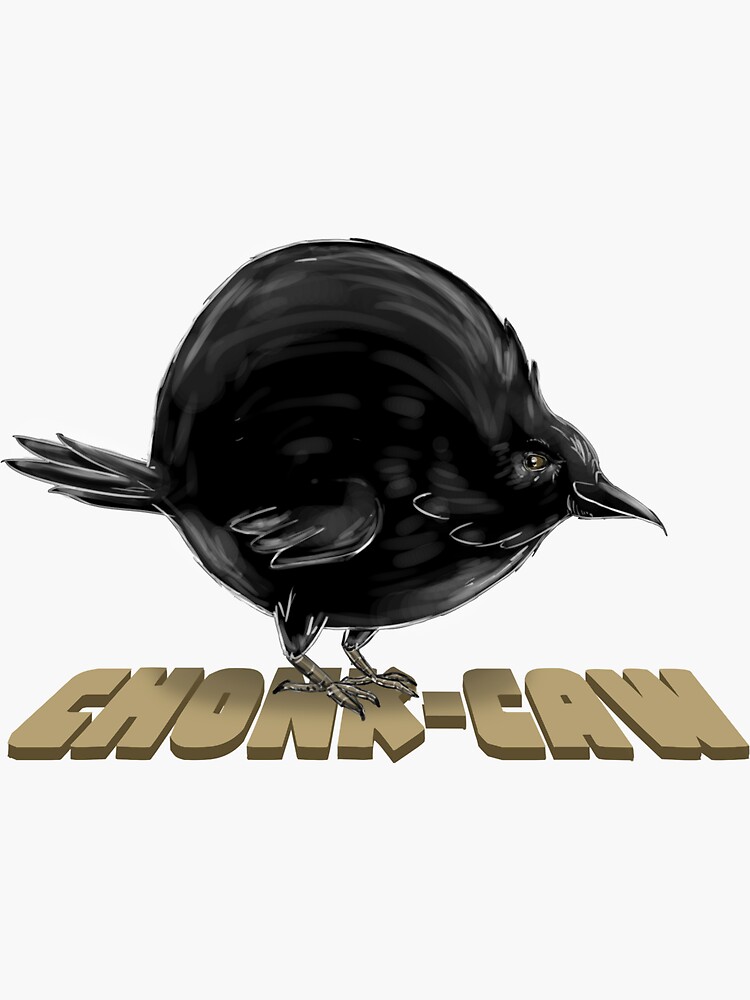 "Chonky Crow - Chonk Series" Sticker for Sale by Aardboi | Redbubble