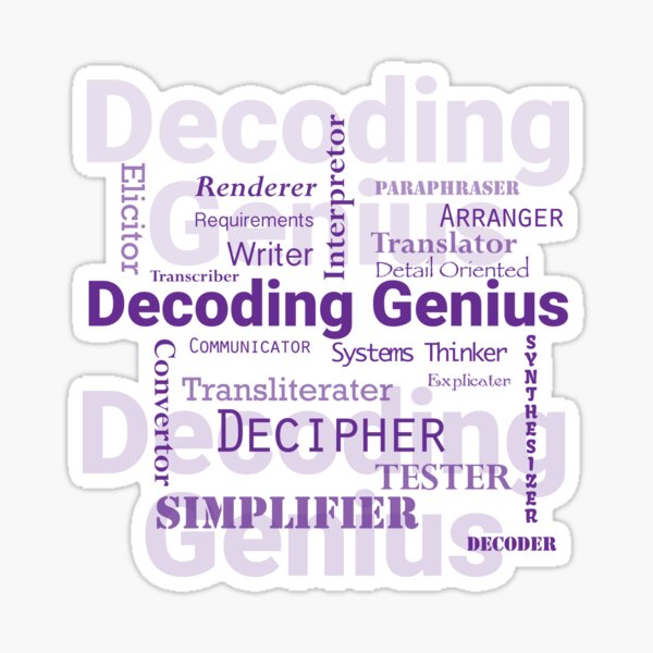 "Decoding Genius 2" Sticker for Sale by TwinPowerTammy | Redbubble