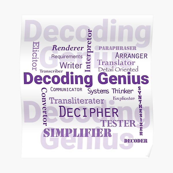 "Decoding Genius 2" Poster for Sale by TwinPowerTammy | Redbubble