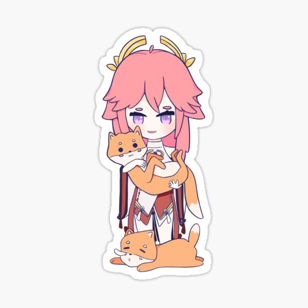 "Yae Miko Chibi Genshin Impact" Sticker for Sale by TheSuuloi | Redbubble