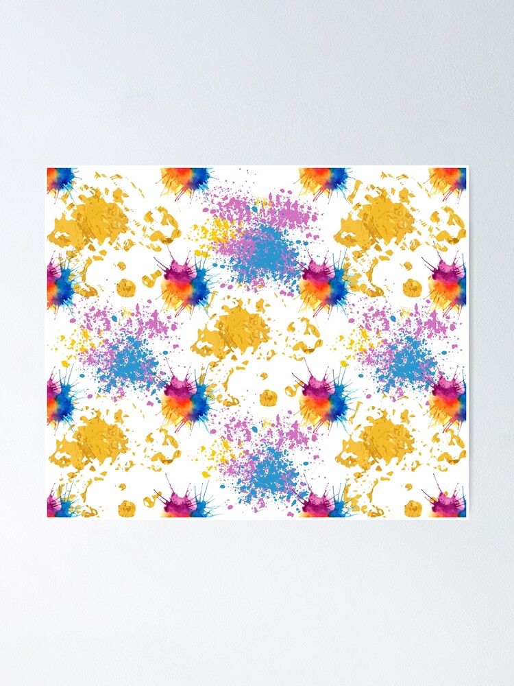 "Colorful paint Splatter" Poster for Sale by Nanba3 | Redbubble