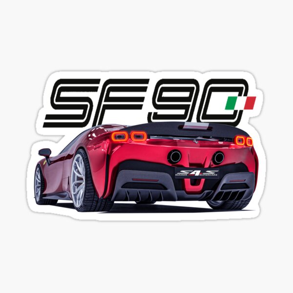"SF90 Supercar Products" Sticker for Sale by Sucker4Supercar | Redbubble