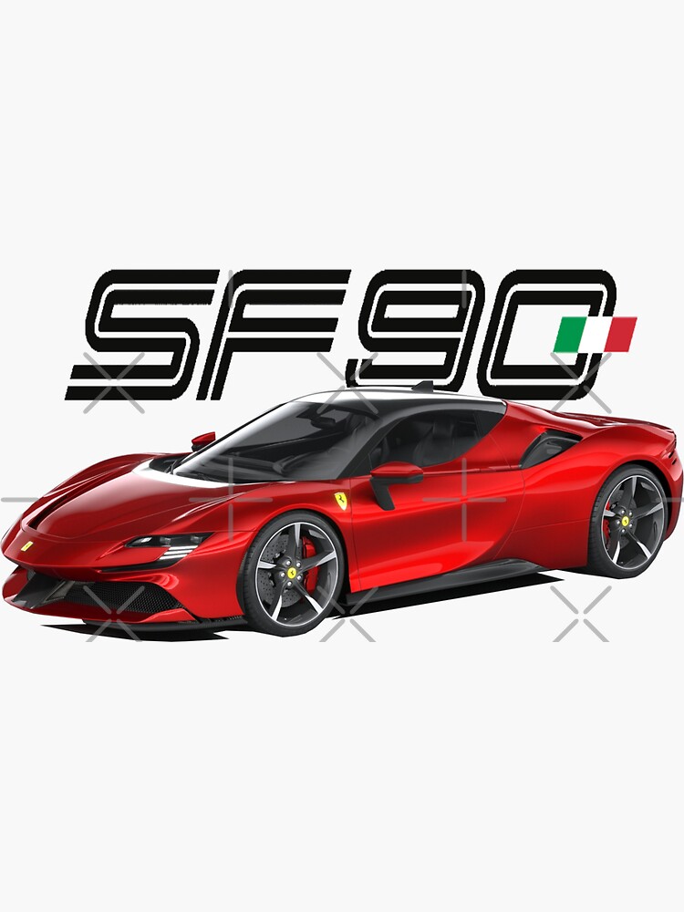"SF90 Supercar Products" Sticker for Sale by Sucker4Supercar | Redbubble