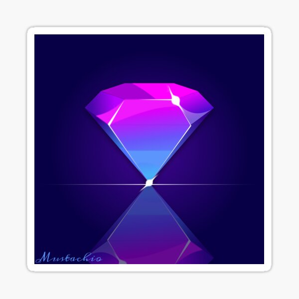 "Diamond Reflections" Sticker for Sale by Mustachio-Draws | Redbubble