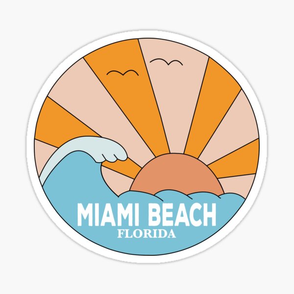 "Miami Beach Florida " Sticker for Sale by PRNTDADZ | Redbubble
