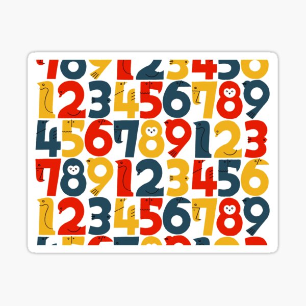 "colorful number pattern" Sticker for Sale by hno-hmd | Redbubble