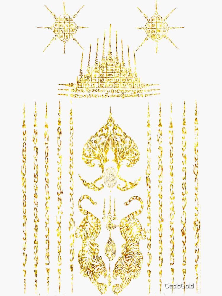 "Sak Yant Gold" Sticker for Sale by OasisGold | Redbubble
