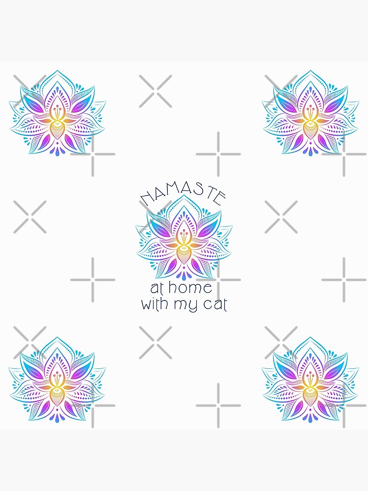 "Namaste at home with my cat sticker pack design" Art Print by Auntieck ...