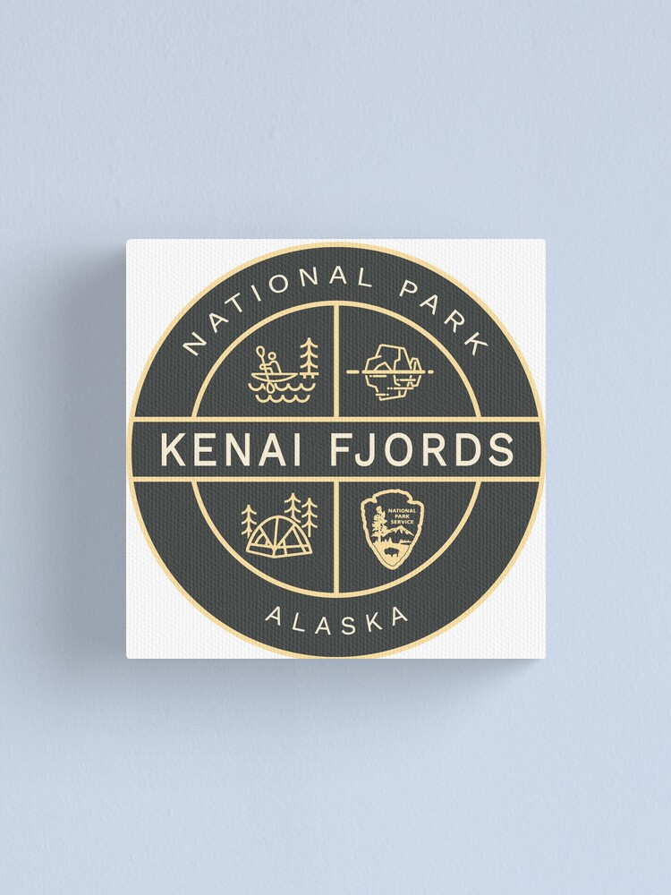 "Kenai Fjords National Park Heraldic Logo" Canvas Print for Sale by ...