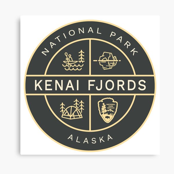 "Kenai Fjords National Park Heraldic Logo" Canvas Print for Sale by ...