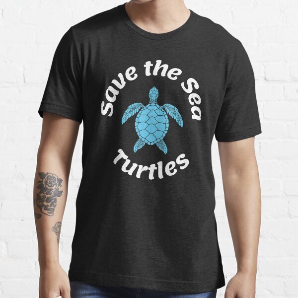 "Save the Sea Turtles Cute Blue Ocean Turtle Swimming in Sea" T-shirt ...