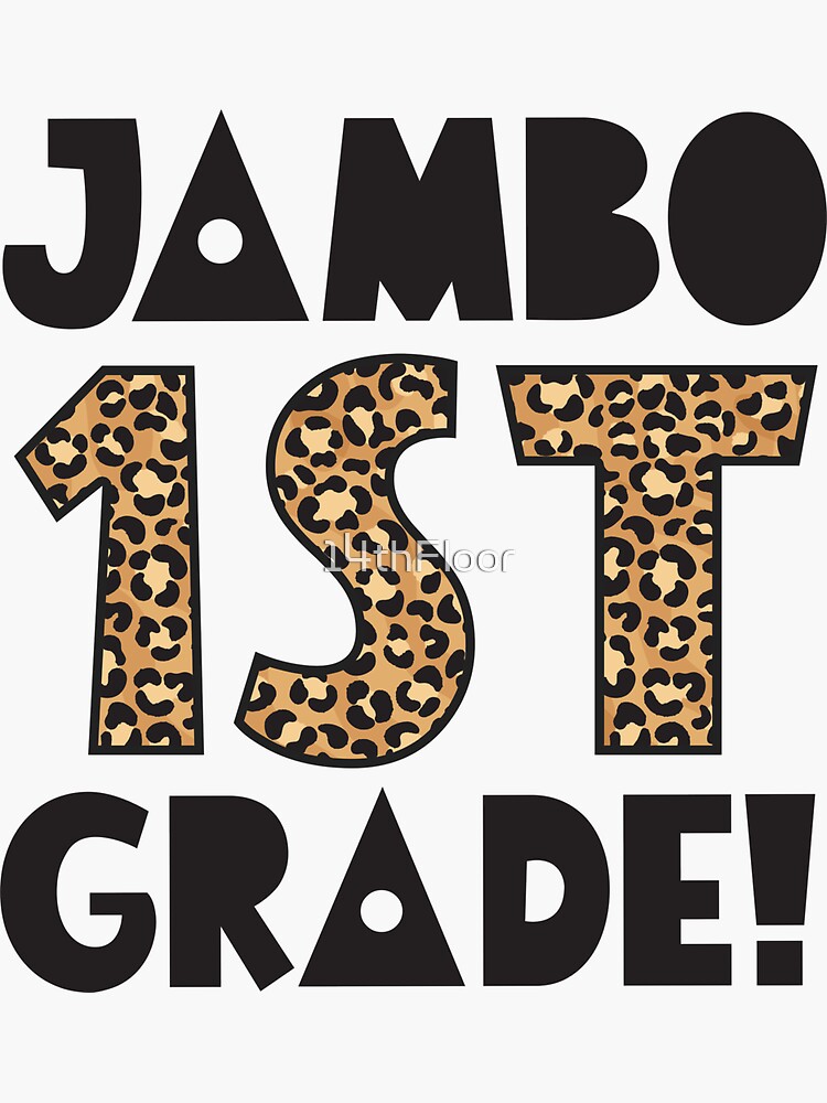 "Hello 1st Grade Leopard Print Teacher Wild First Teaching" Sticker for ...