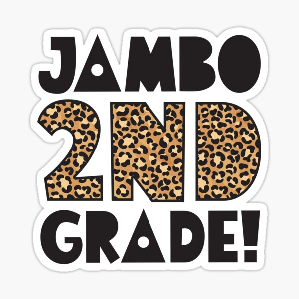 "Hello 2nd Grade Leopard Print Teacher Wild Second Teaching" Sticker ...