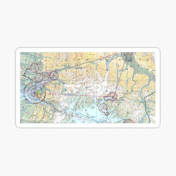 "Anchorage ANC Sectional Chart Design" Sticker for Sale by ...
